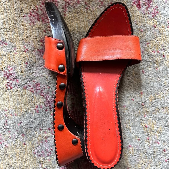 Yves Saint Laurent | Shoes | Ysl Orange Leather Clogs | Poshmark
